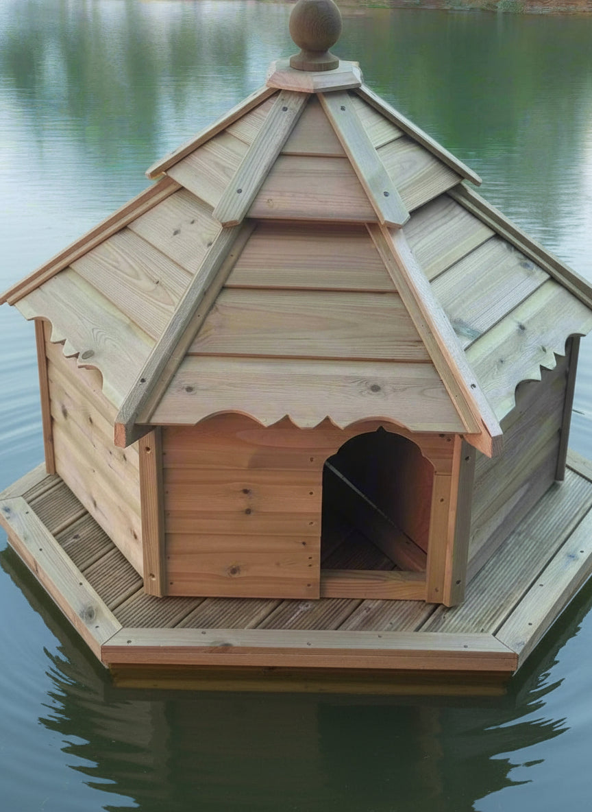 VA Large Hexagonal Floating Duck House | Pagoda Inspired Design – Vyse Arks